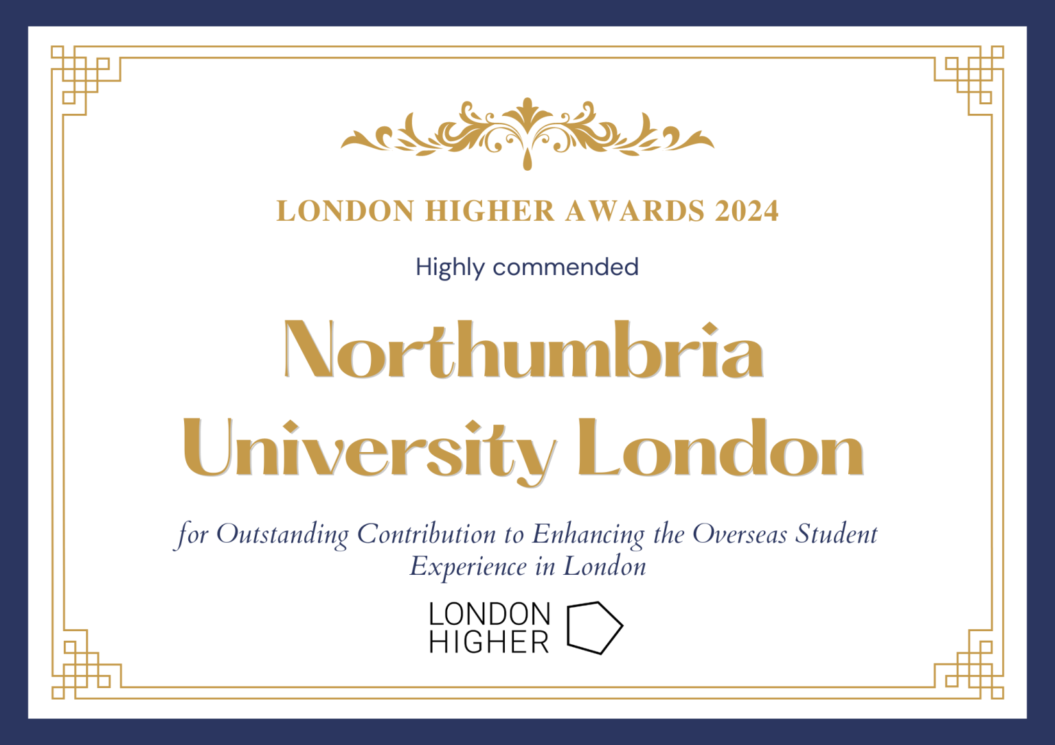 Northumbria University London ranked Highly Commended by London Higher ...